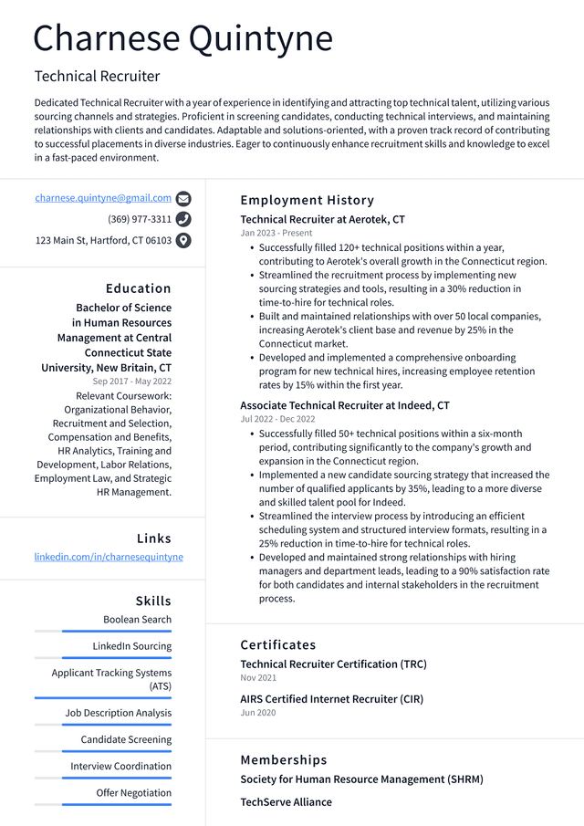 Pinterest Technical Recruiter Resume Examples | ResumeCat Pinterest Technical Recruiter Resume Examples | ResumeCat