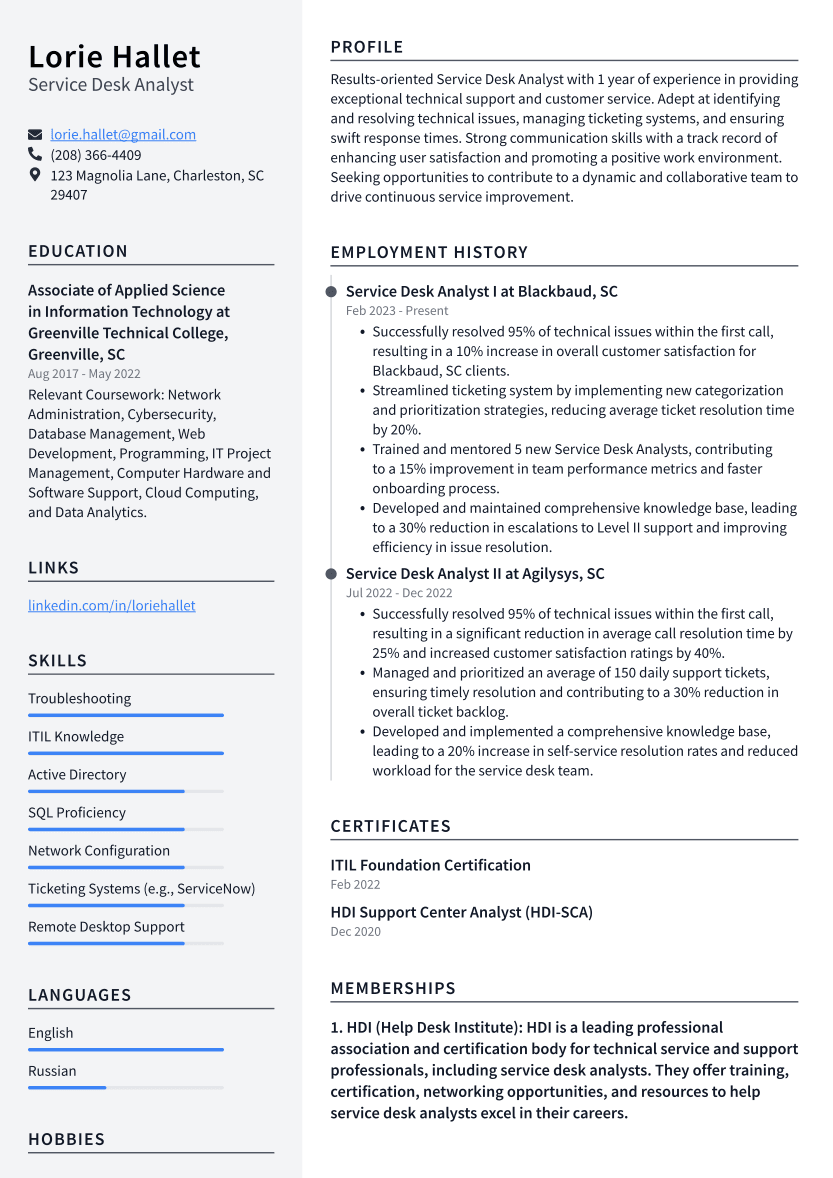 Top 16 Service Desk Analyst Resume Objective Examples