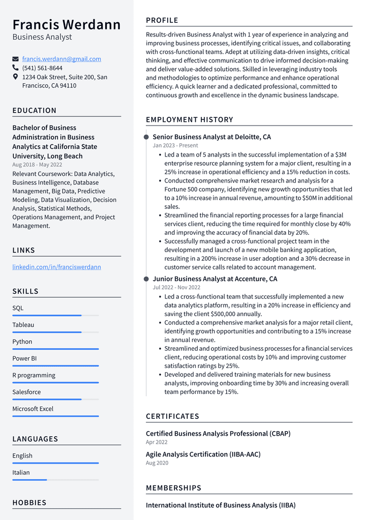 Snapchat Business Analyst Resume Examples | ResumeCat
