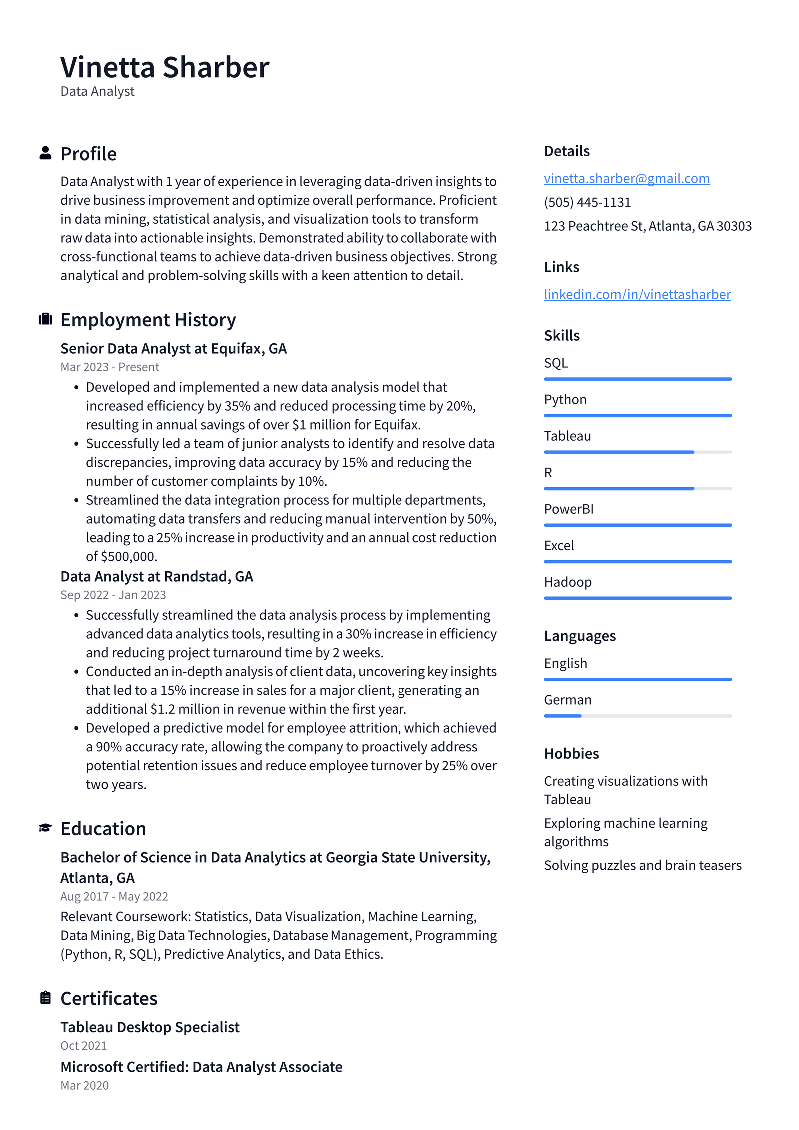Snapchat Data Analyst Resume Examples | ResumeCat