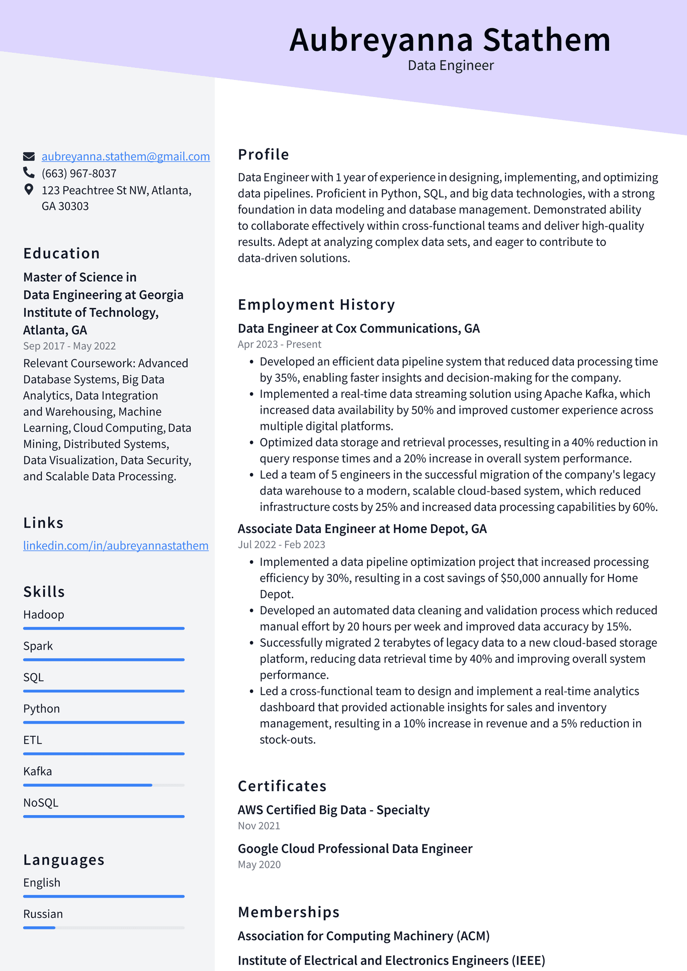 Snapchat Data Engineer Resume Examples | ResumeCat