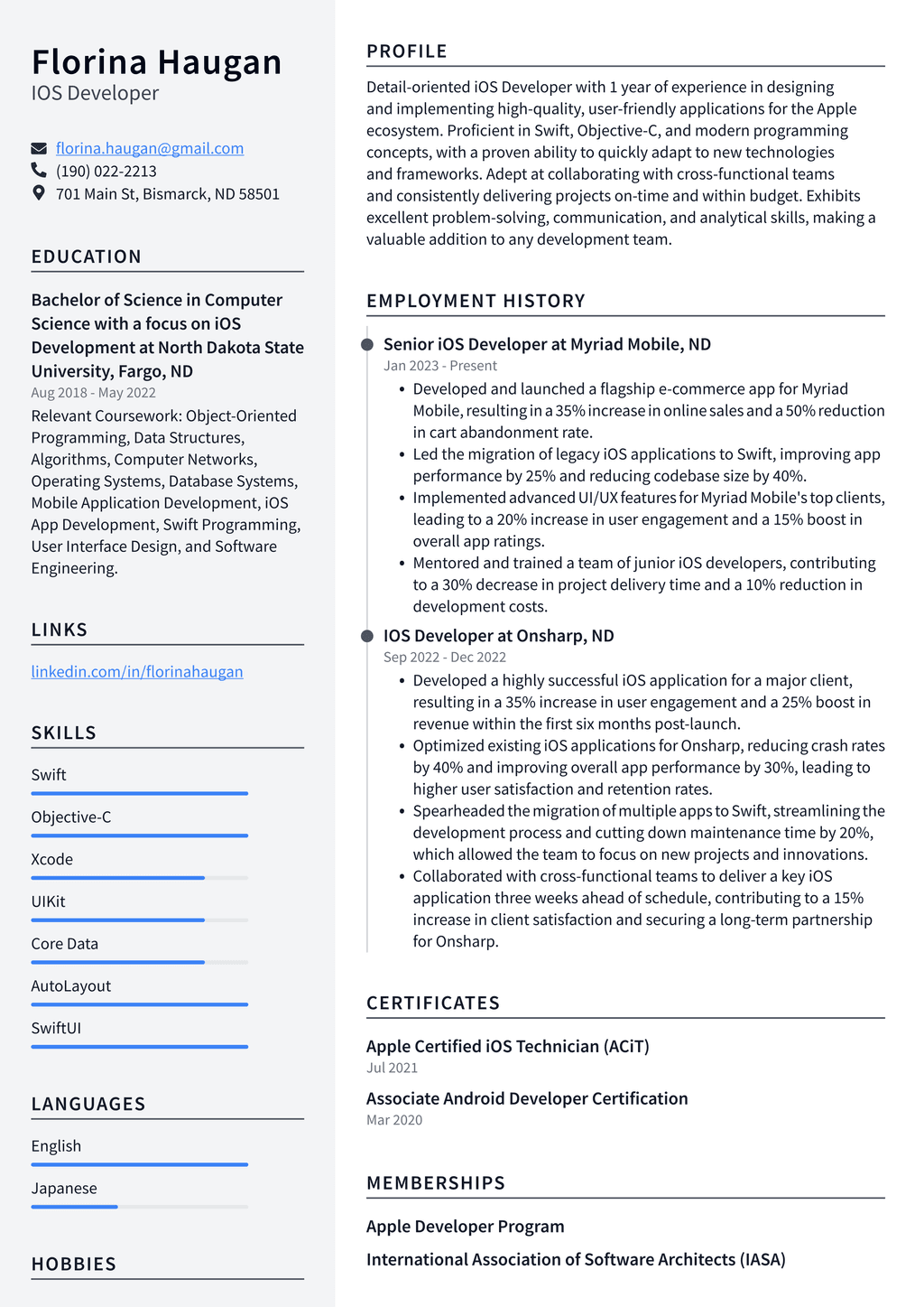Snapchat IOS Developer Resume Examples | ResumeCat