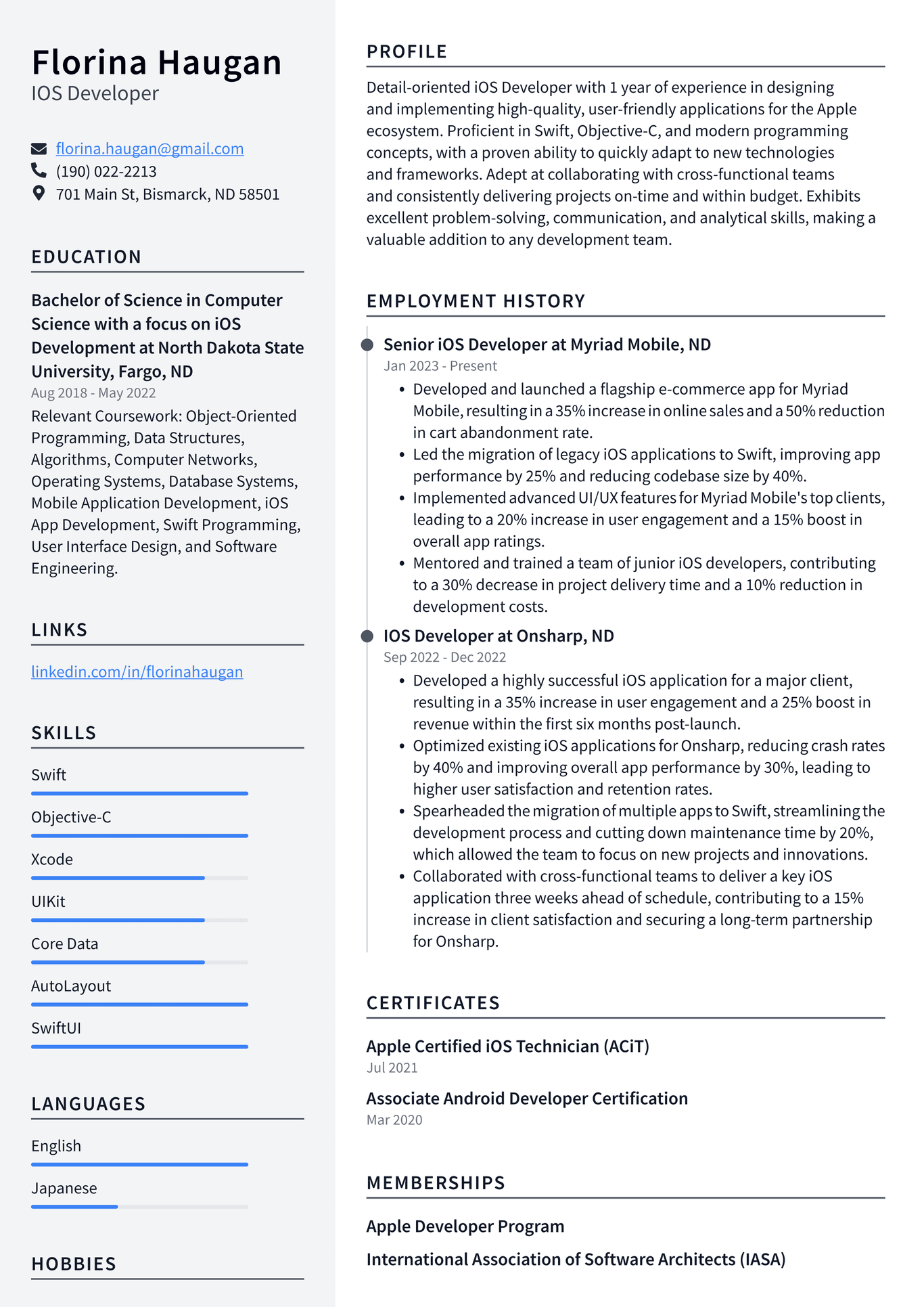 Snapchat IOS Developer Resume Examples | ResumeCat
