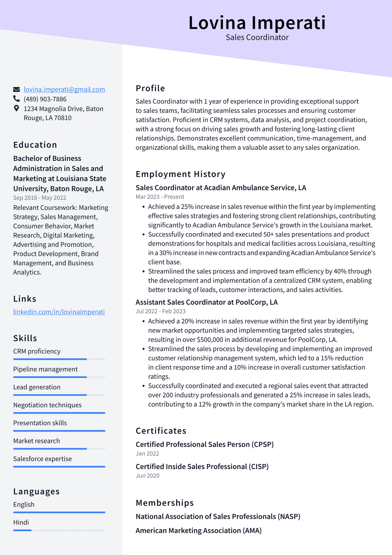 Snapchat Sales Coordinator Resume Examples | ResumeCat