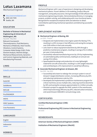 Starbucks Mechanical Engineer Resume Examples | ResumeCat