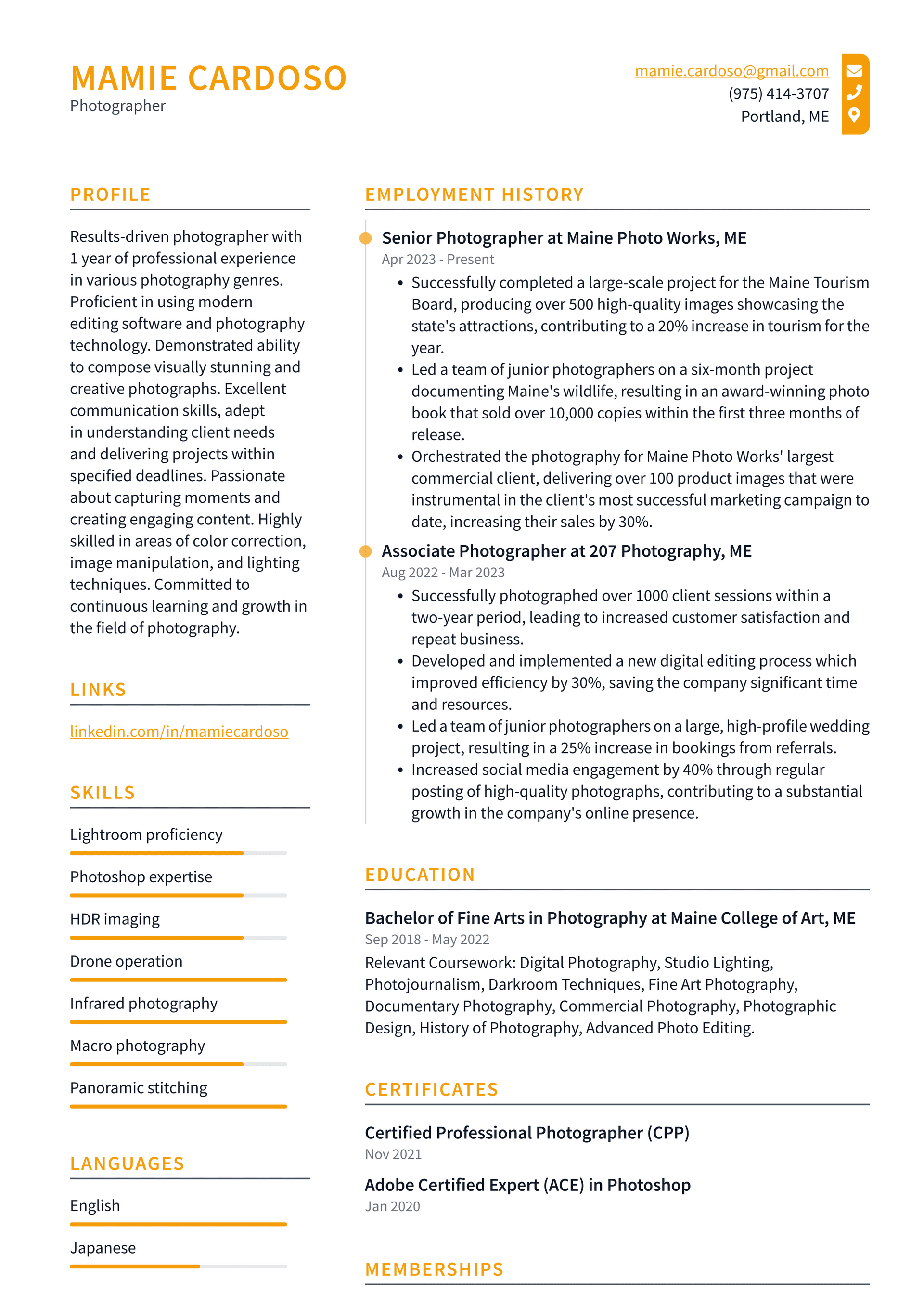 Starbucks Photographer Resume Examples ResumeCat starbucks-photographer-resume-examples-resumecat