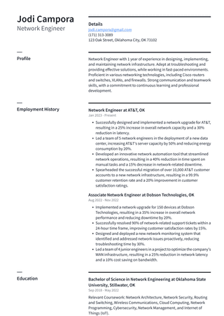 Tesla Network Engineer Resume Examples | ResumeCat