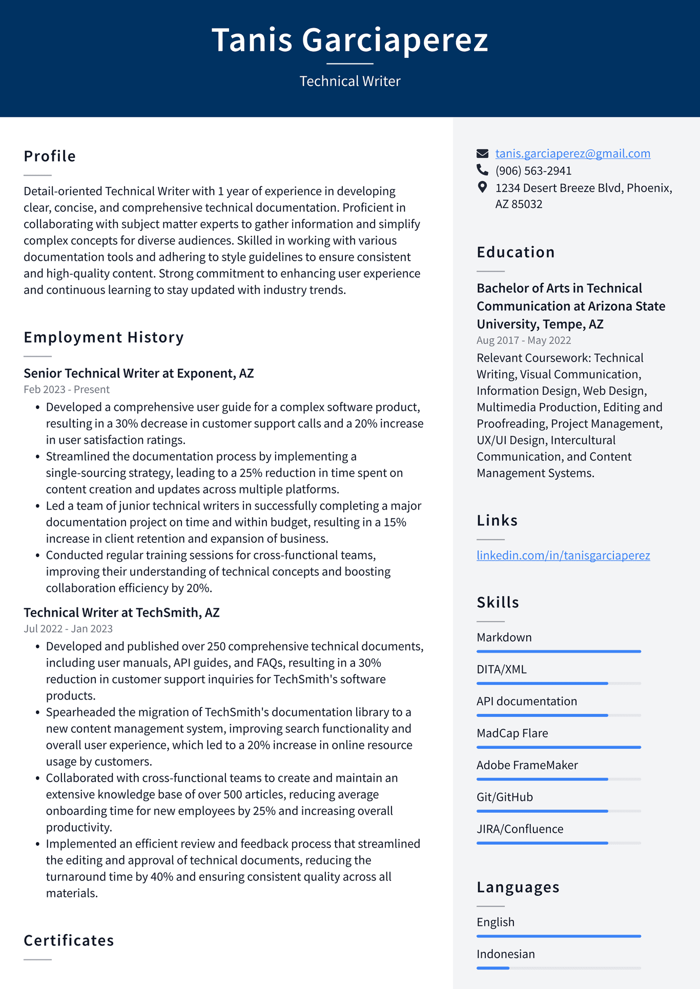 Tesla Technical Writer Resume Examples | ResumeCat