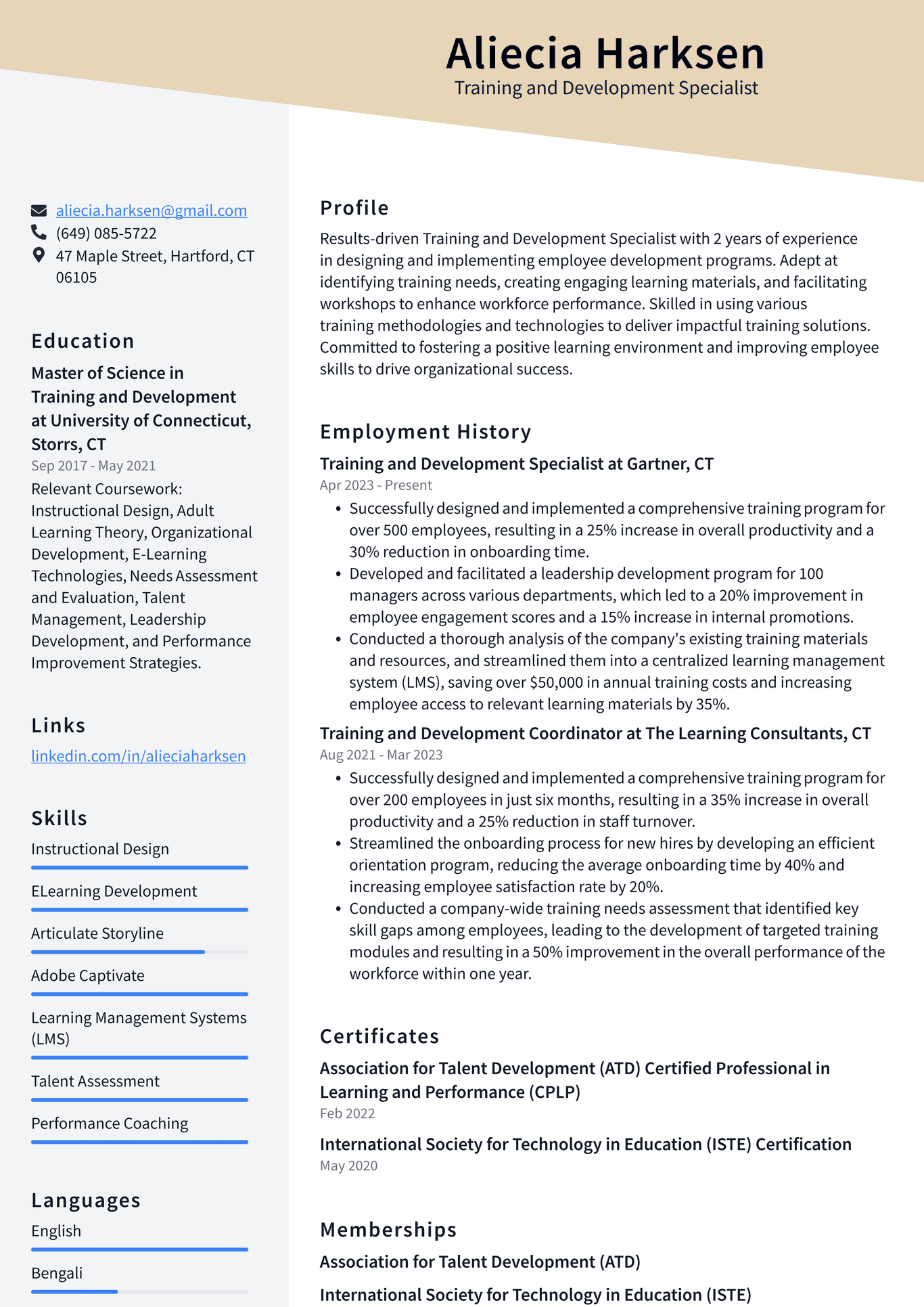 Tesla Training and Development Specialist Resume Examples