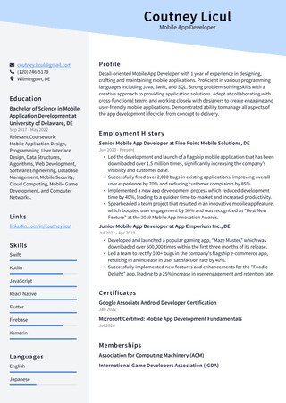 Twitter Mobile App Developer Resume Examples | ResumeCat