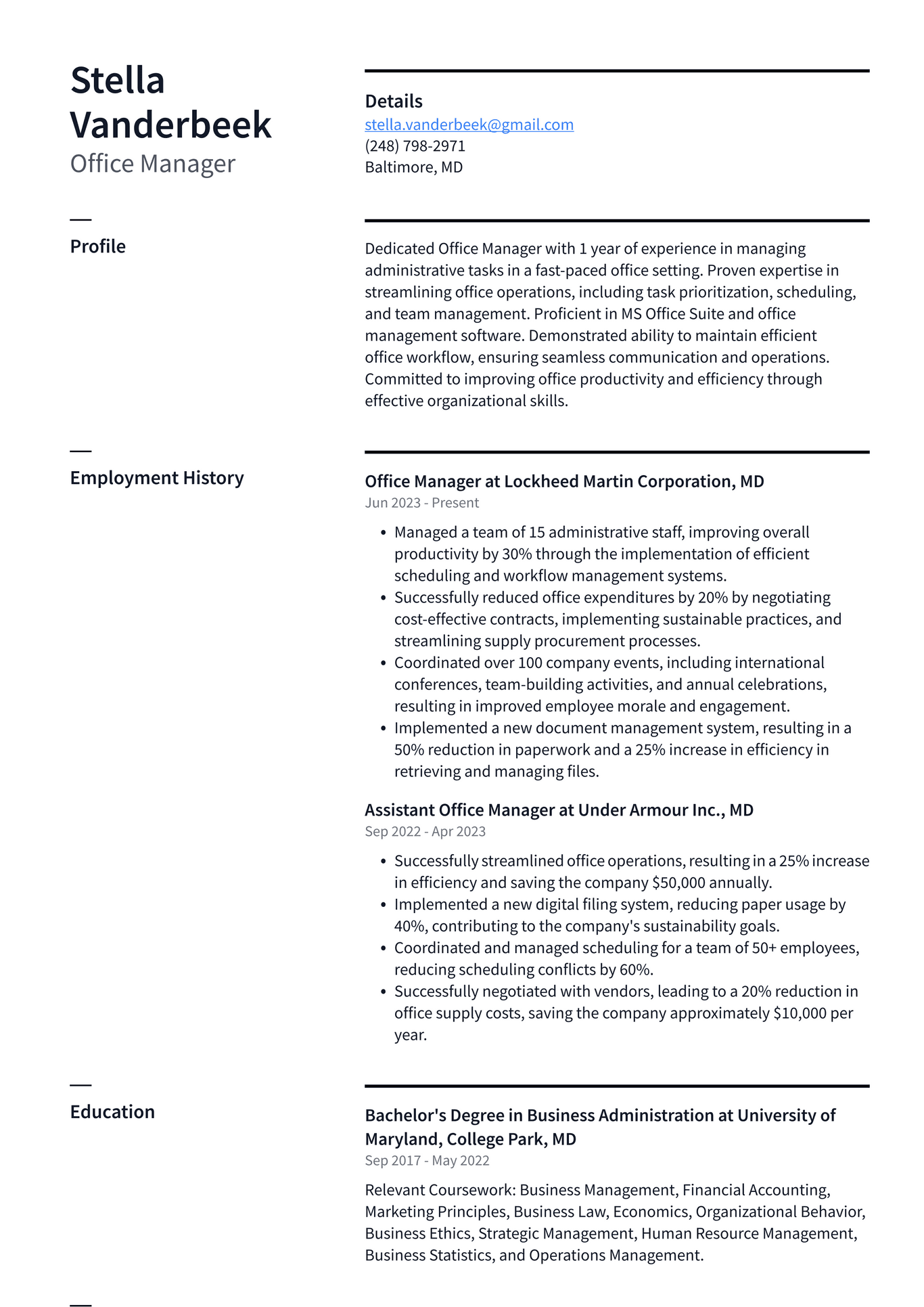 Twitter Office Manager Resume Examples | ResumeCat