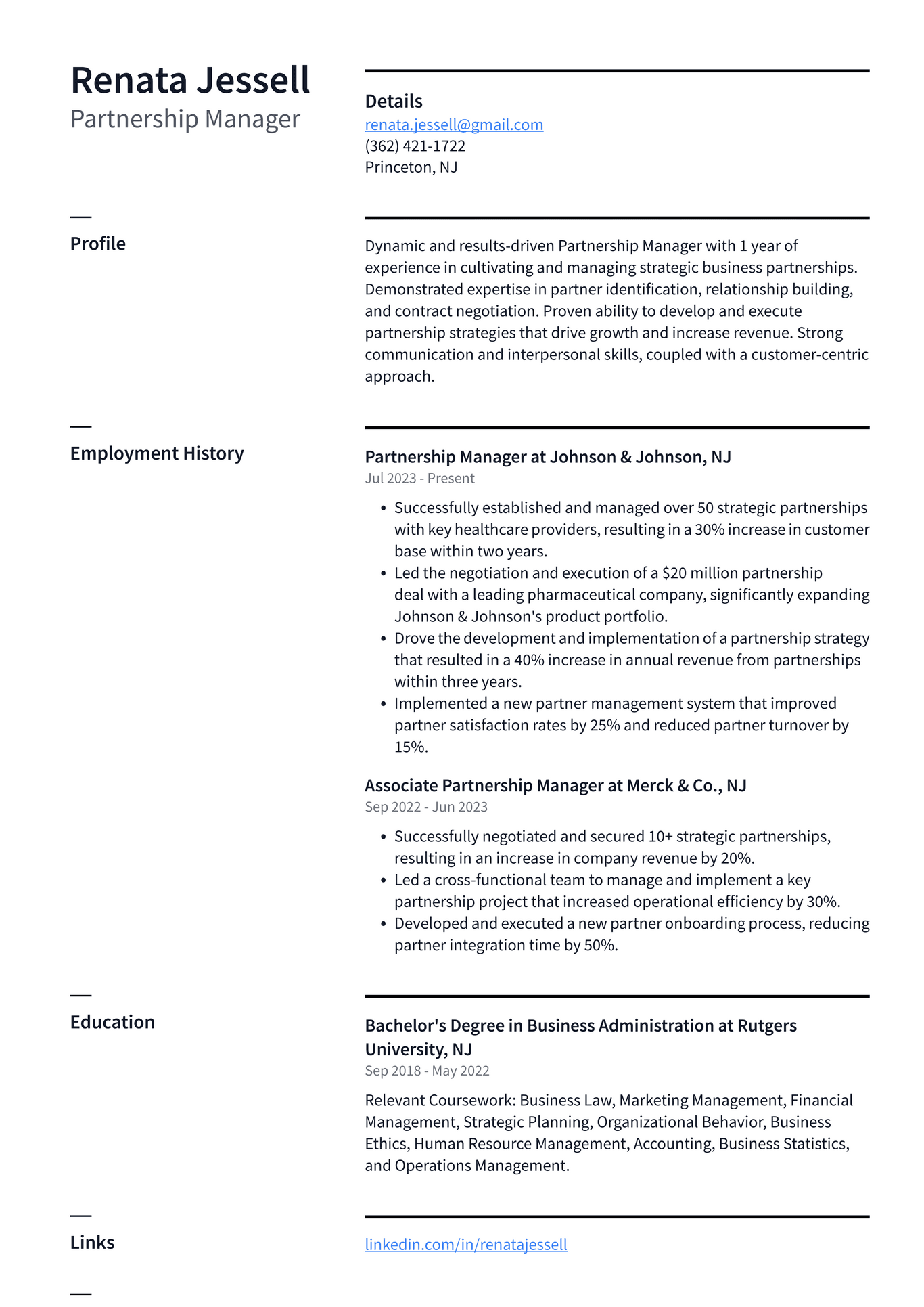 Twitter Partnership Manager Resume Examples | ResumeCat