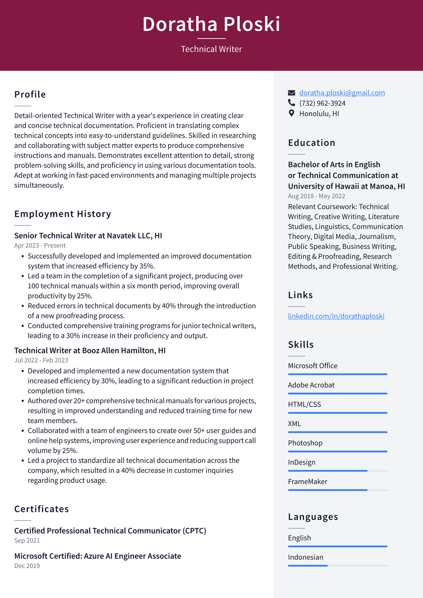 Twitter Technical Writer Resume Examples | ResumeCat