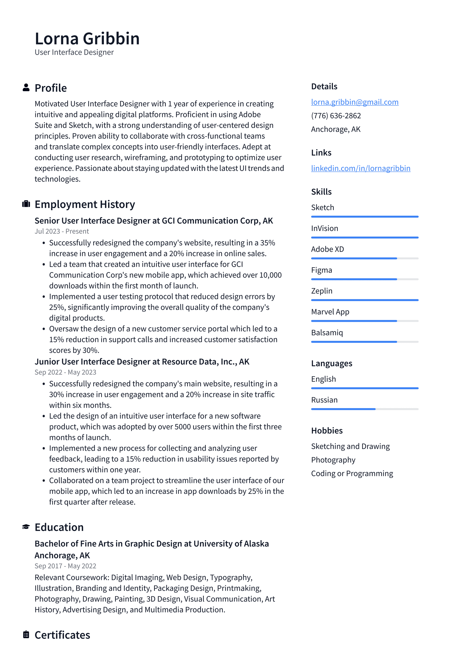 Twitter User Interface Designer Resume Examples | ResumeCat