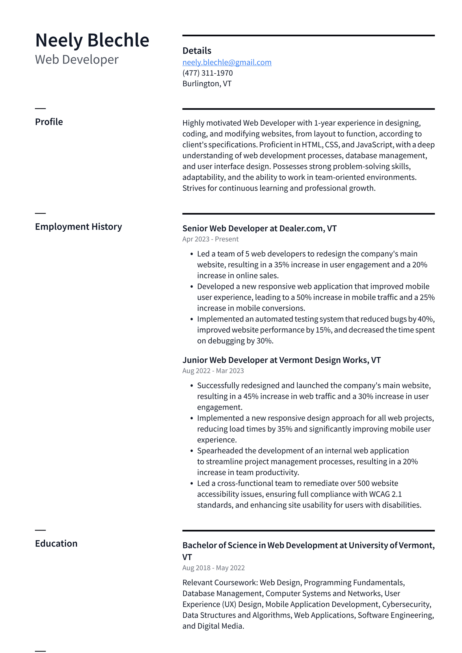 Twitter Web Developer Resume Examples | ResumeCat
