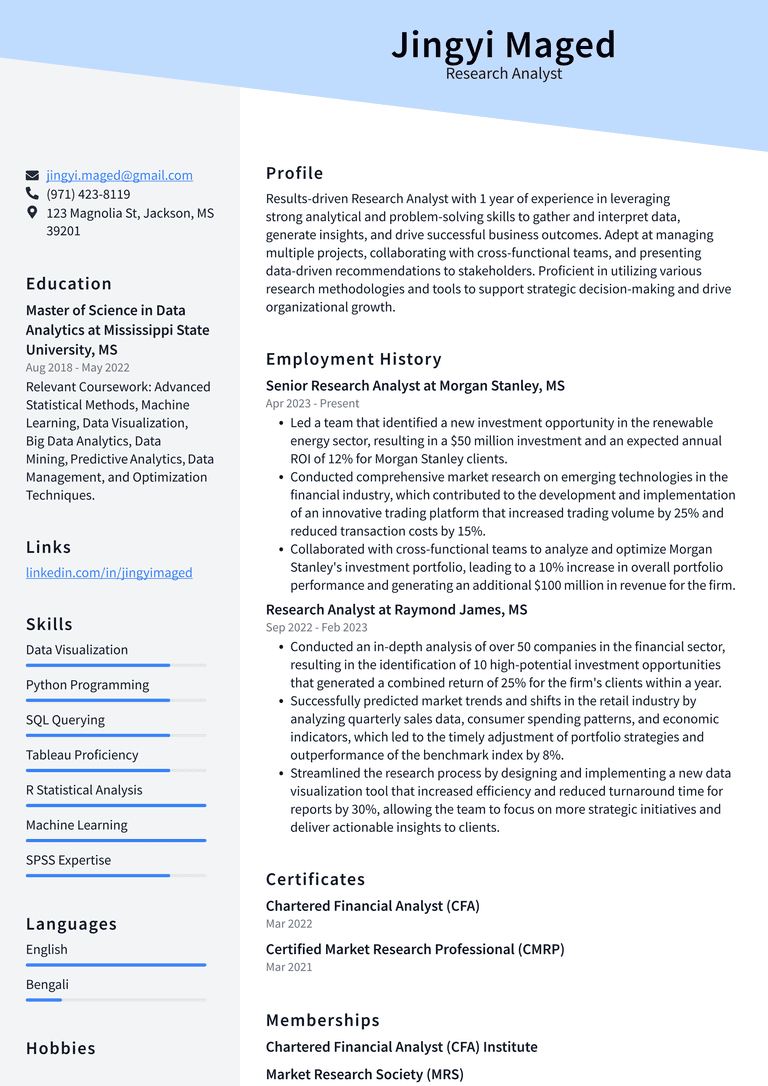 Uber Research Analyst Resume Examples | ResumeCat