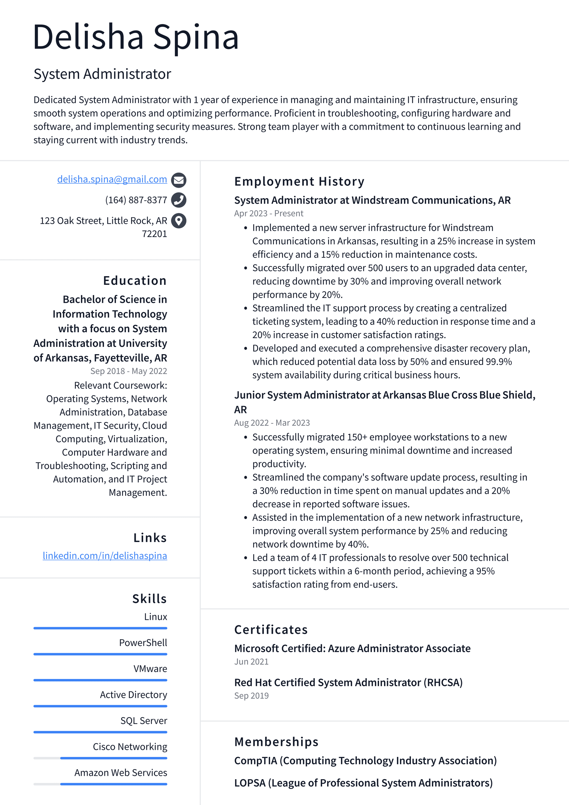 Uber System Administrator Resume Examples | ResumeCat