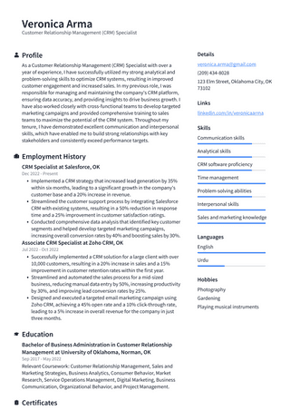 Walgreens Customer Relationship Management (CRM) Specialist Resume Examples
