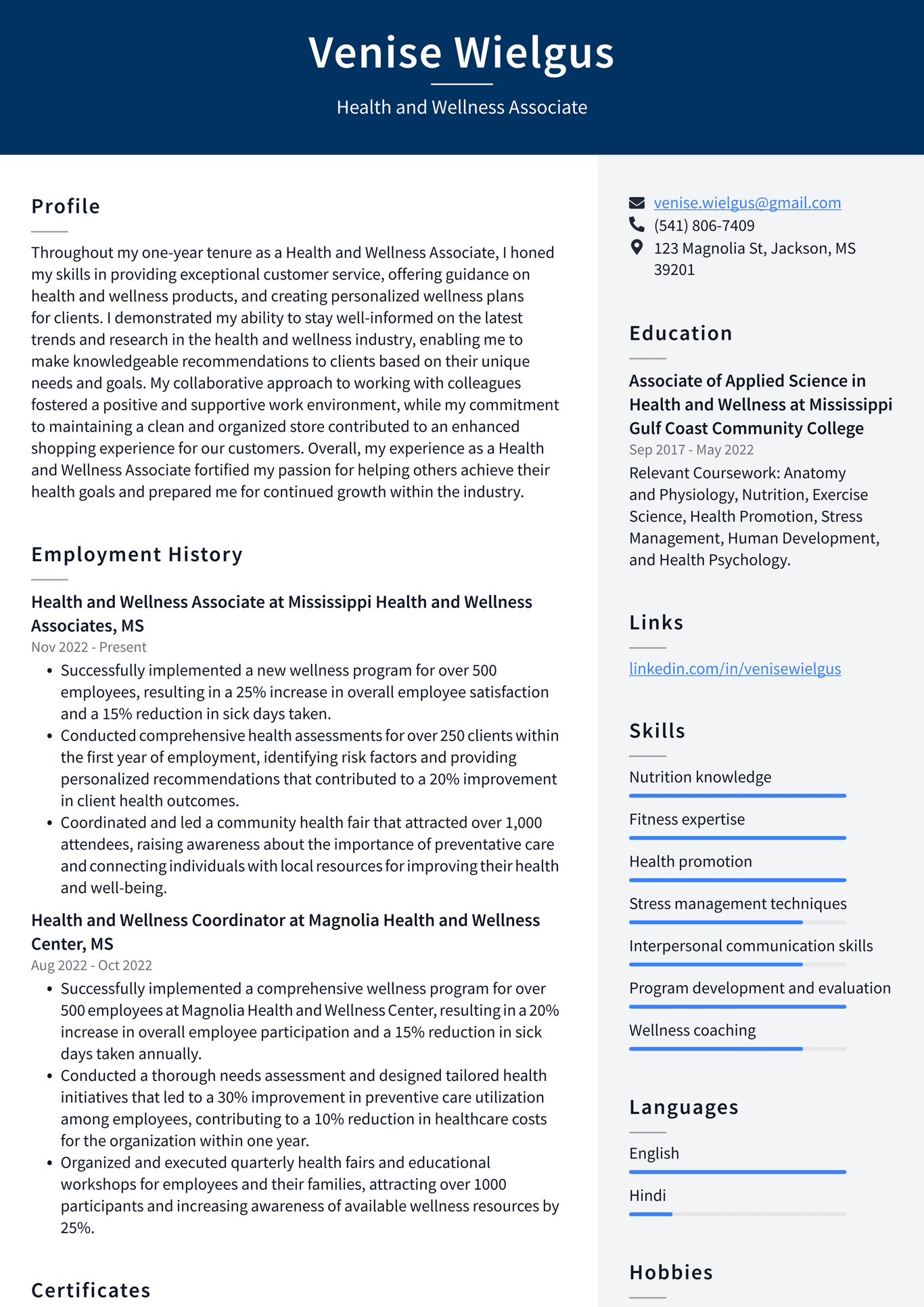 Walgreens Health and Wellness Associate Resume Examples