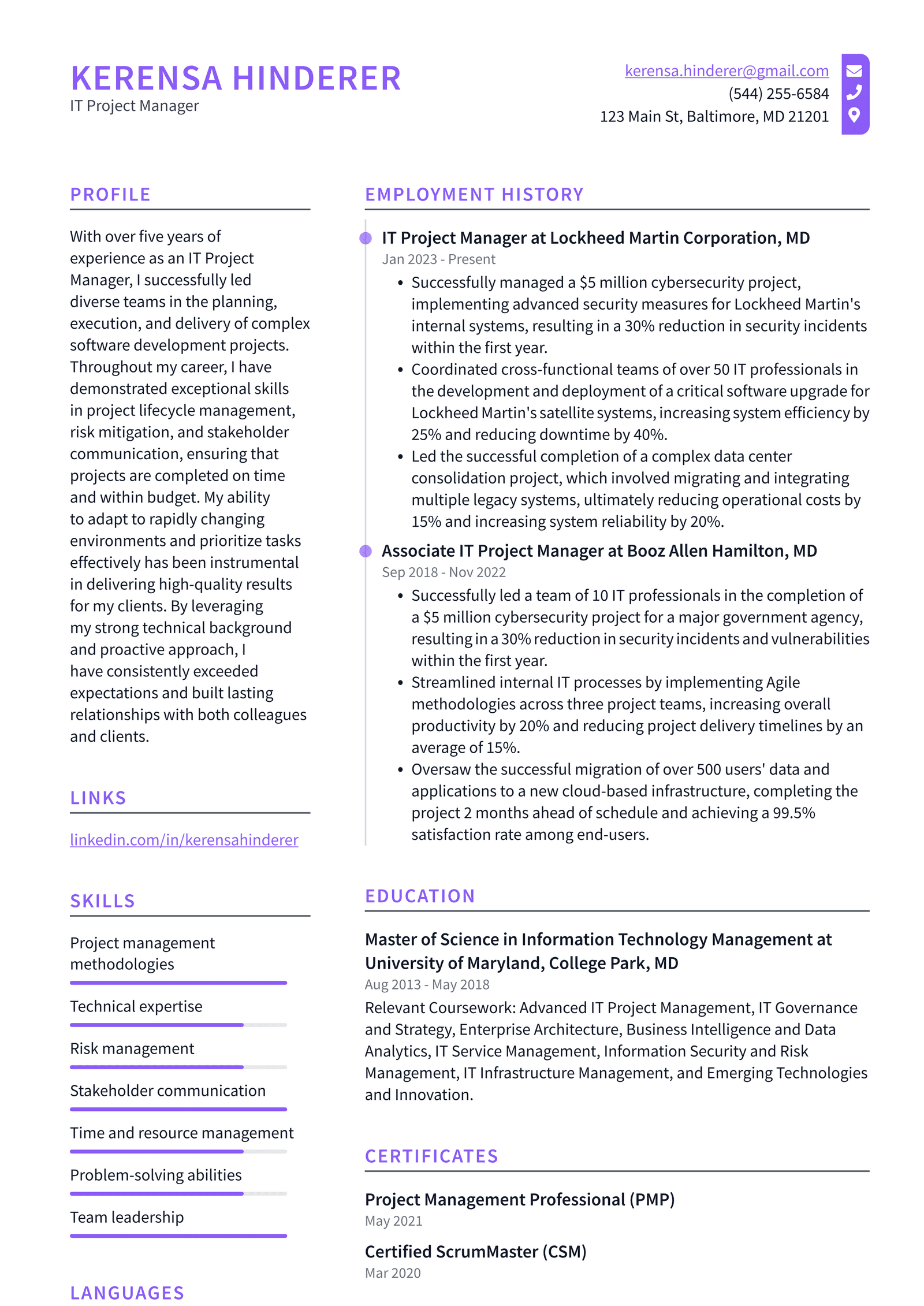 Walgreens IT Project Manager Resume Examples | ResumeCat