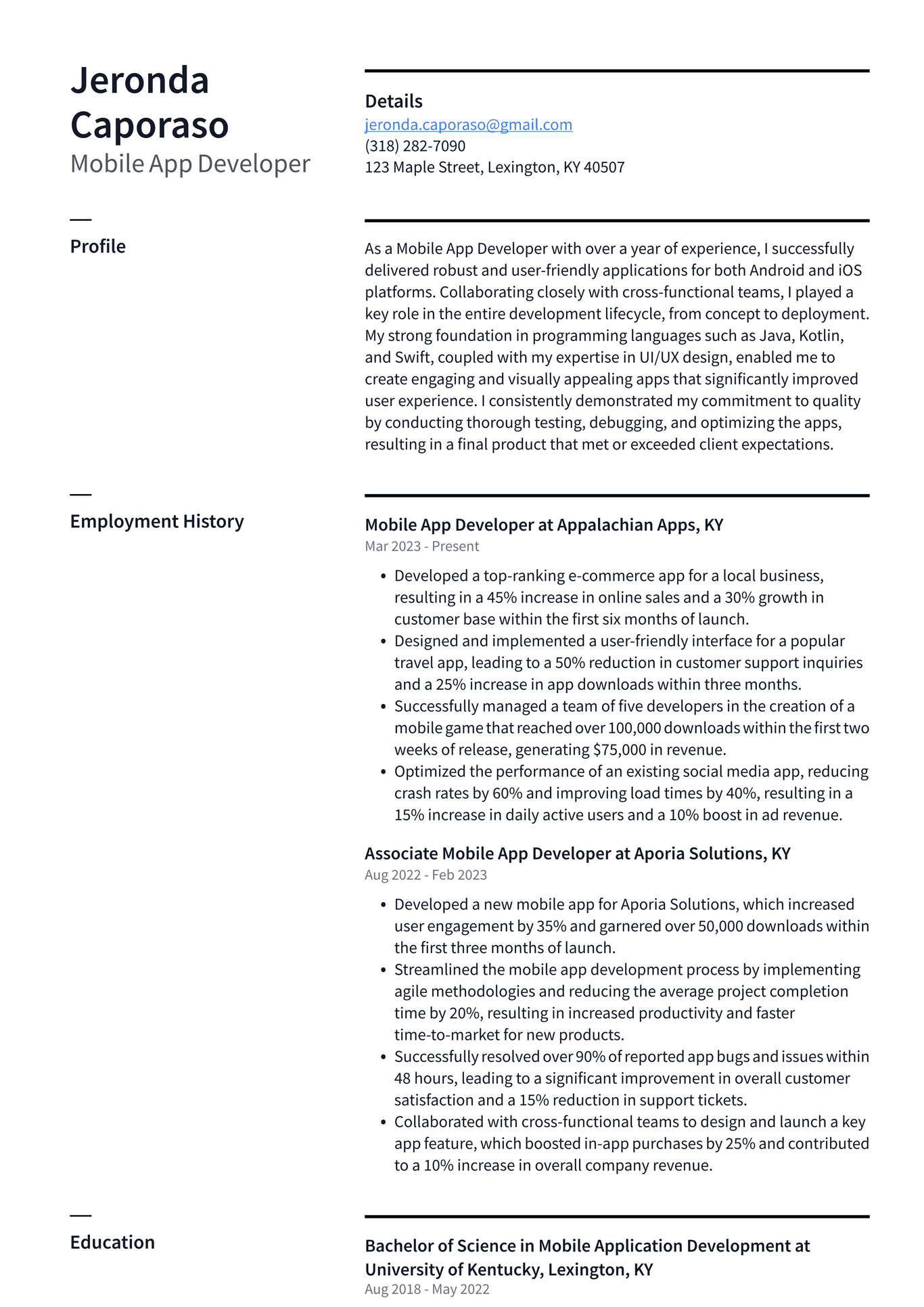 Walgreens Mobile App Developer Resume Examples | ResumeCat