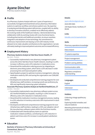 Walgreens Pharmacy Systems Analyst Resume Examples