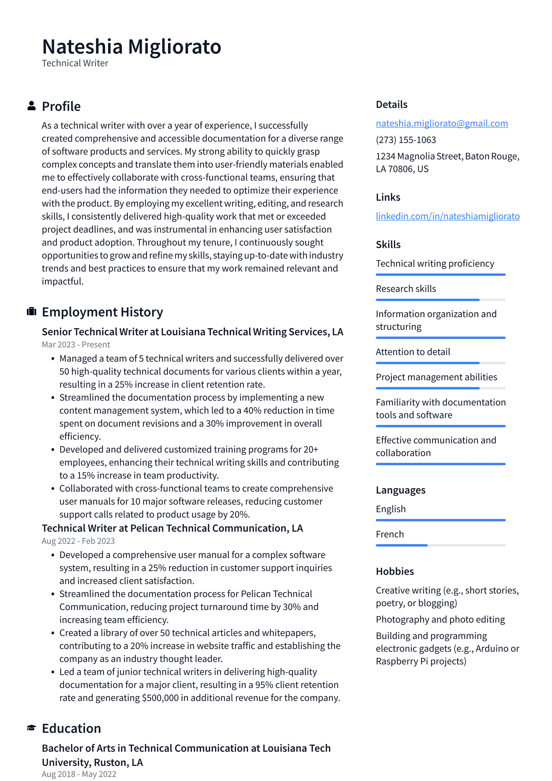 Walgreens Technical Writer Resume Examples | ResumeCat