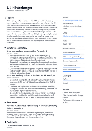 Walgreens Visual Merchandising Associate Resume Examples