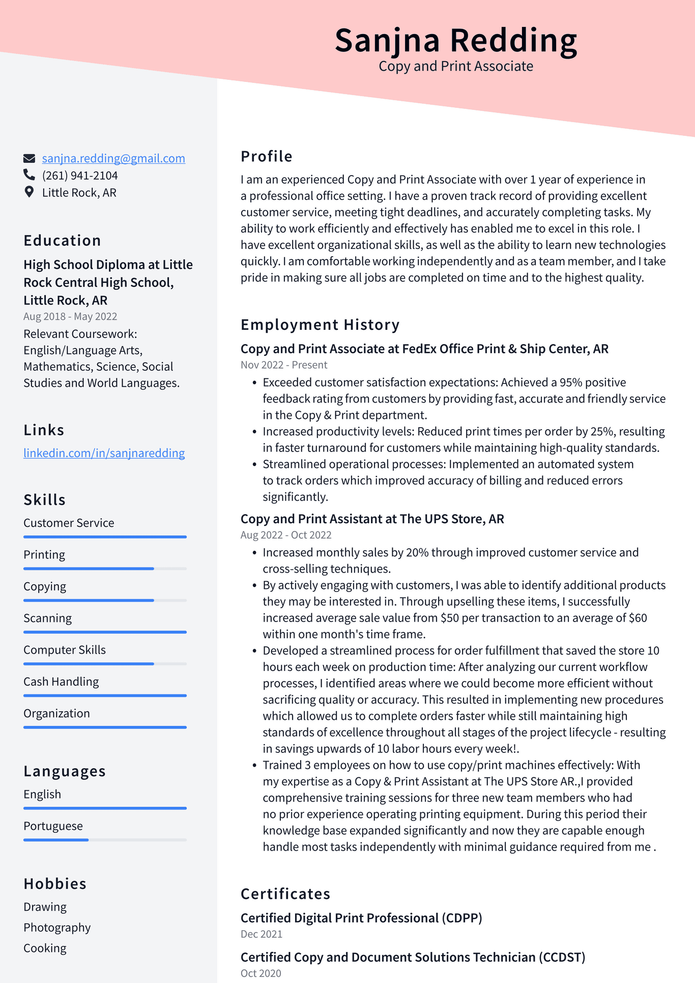 Walmart Copy and Print Associate Resume Examples | ResumeCat