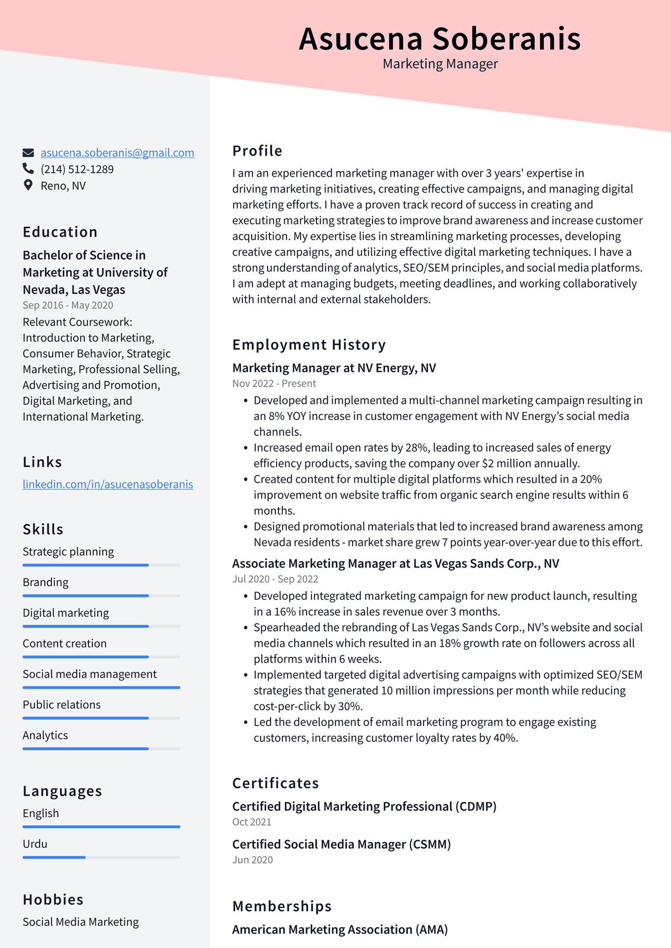 Walmart Marketing Manager Resume Examples | ResumeCat