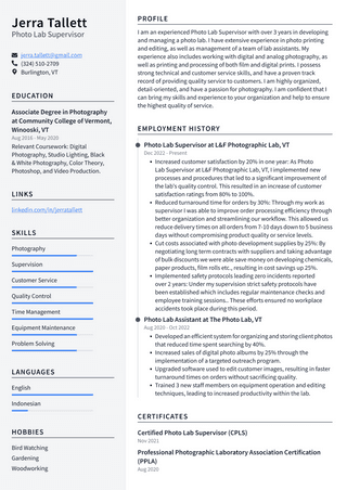 Walmart Photo Lab Supervisor Resume Examples | ResumeCat