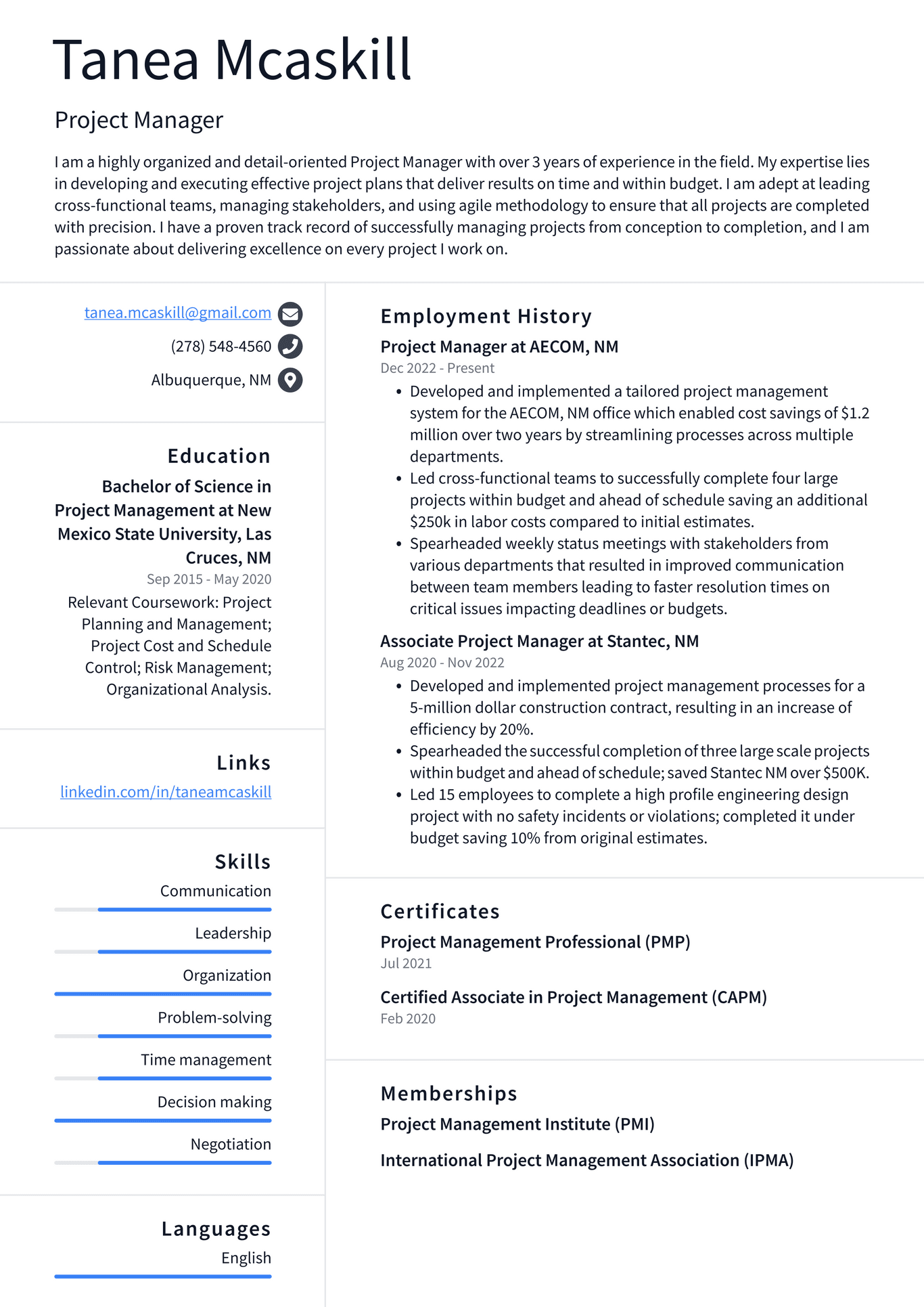 Walmart Project Manager Resume Examples | ResumeCat