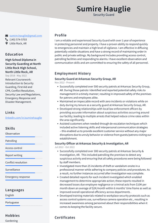 Walmart Security Guard Resume Examples | ResumeCat