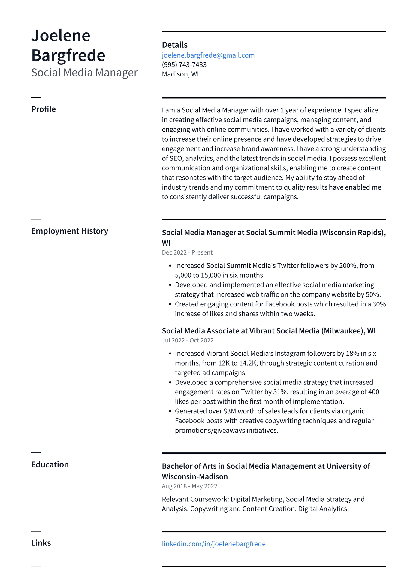 Walmart Social Media Manager Resume Examples | ResumeCat