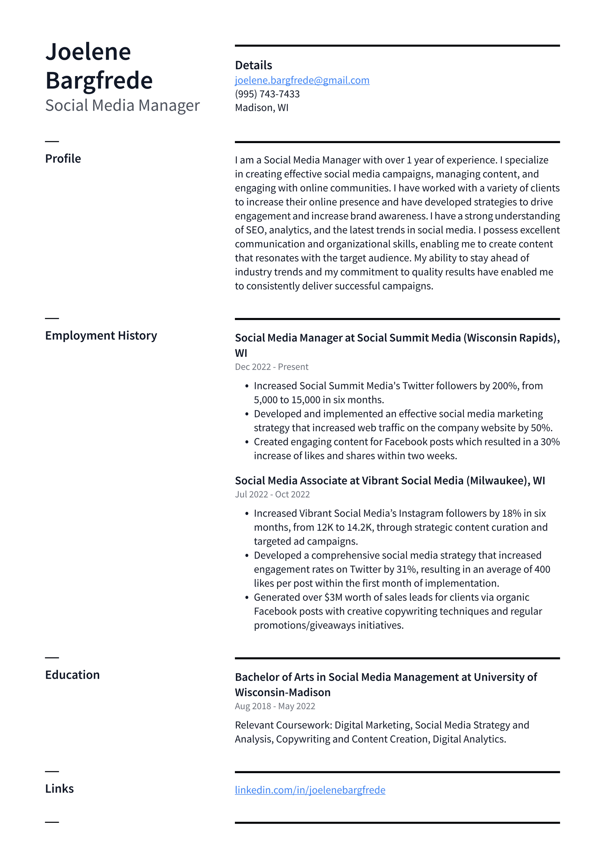 Walmart Social Media Manager Resume Examples | ResumeCat