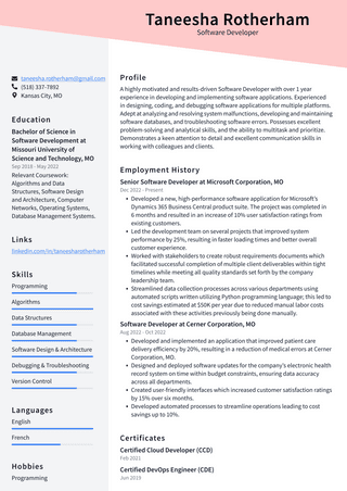 Walmart Software Developer Resume Examples | ResumeCat