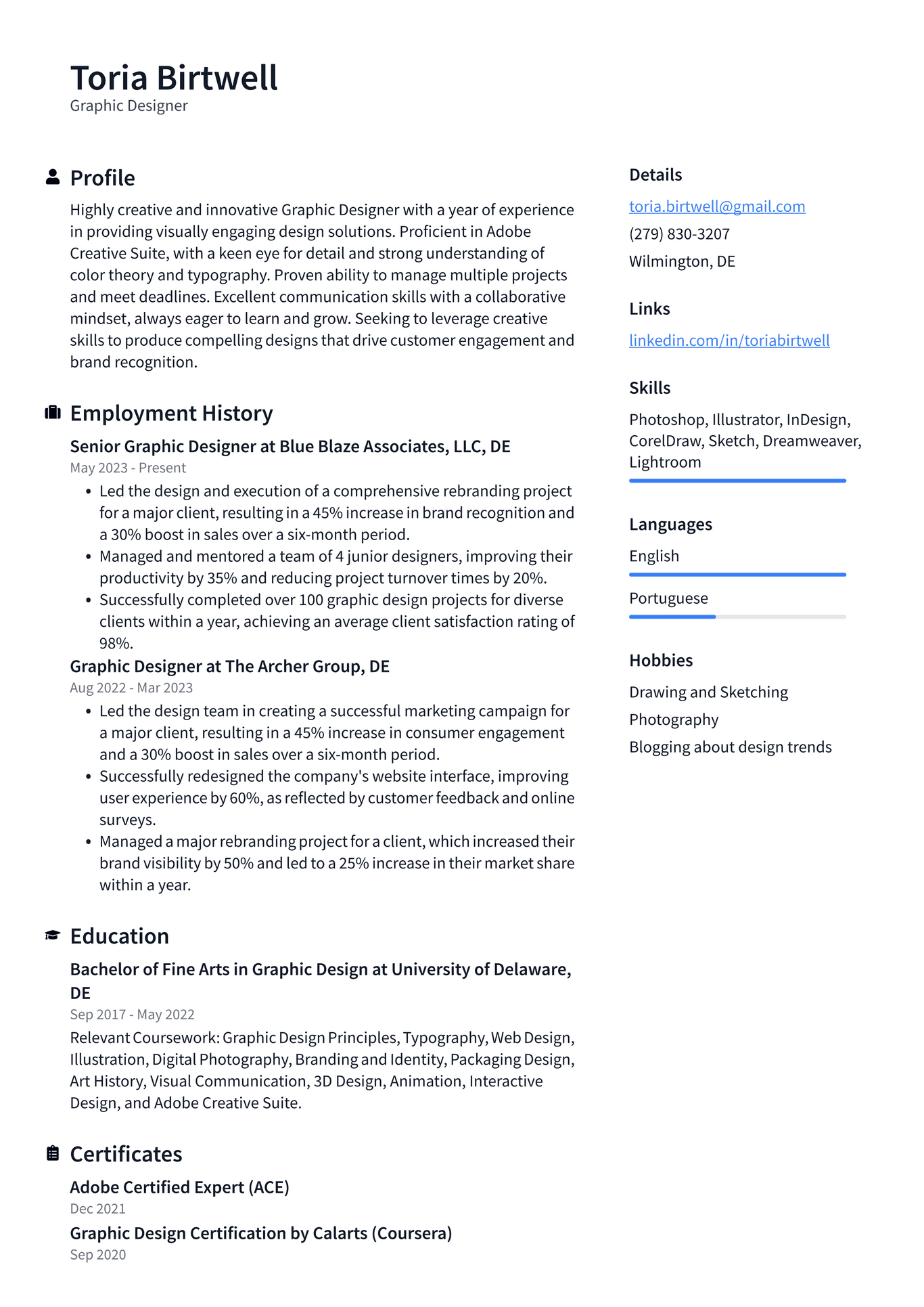 Zoom Graphic Designer Resume Examples | ResumeCat