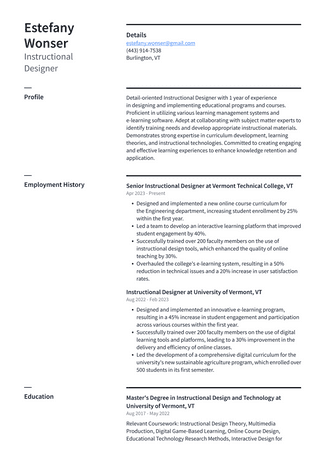 Zoom Instructional Designer Resume Examples | ResumeCat