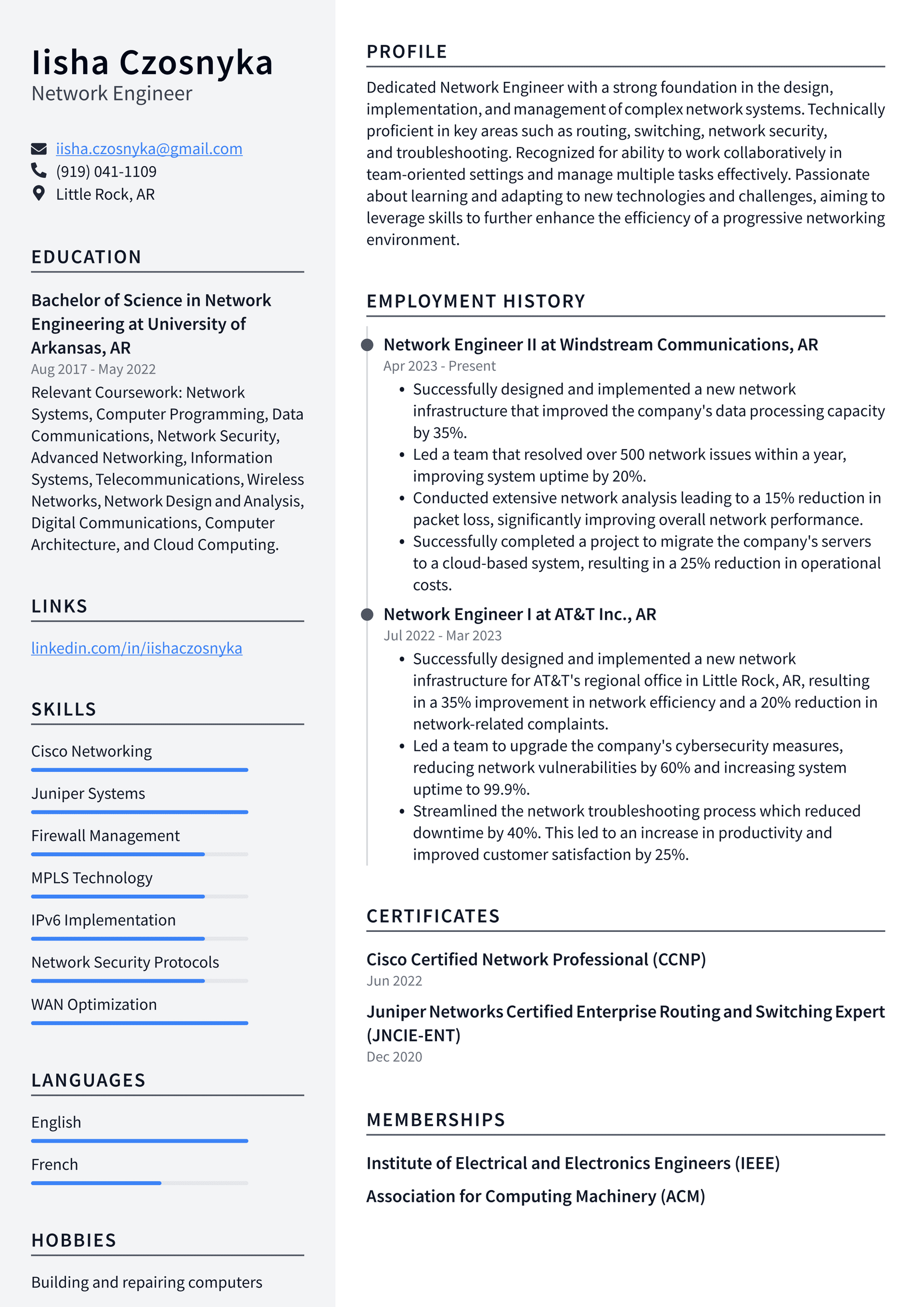 Zoom Network Engineer Resume Examples | ResumeCat