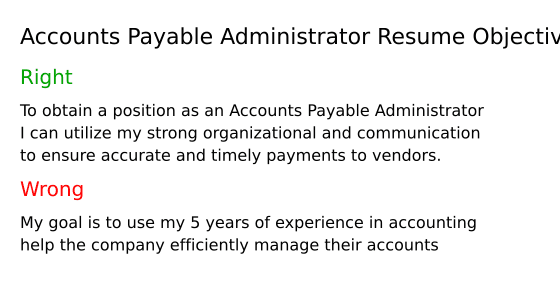 Top 16 Accounts Payable Administrator Resume Objective Examples