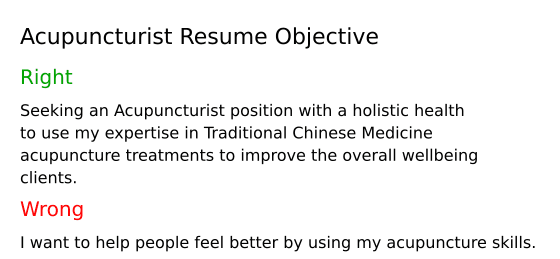 Top 18 Acupuncturist Resume Objective Examples | ResumeCat