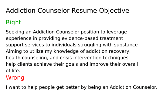 Top 17 Addiction Counselor Resume Objective Examples