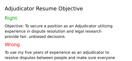 Top 17 Adjudicator Resume Objective Examples | ResumeCat