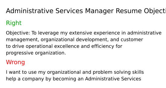 Top 16 Administrative Services Manager Resume Objective Examples