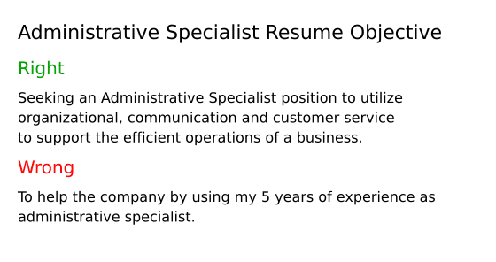 Top 17 Administrative Specialist Resume Objective Examples