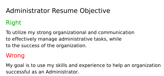 Top 18 Administrator Resume Objective Examples | ResumeCat