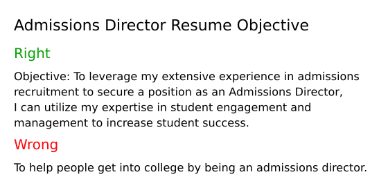 Top 17 Admissions Director Resume Objective Examples