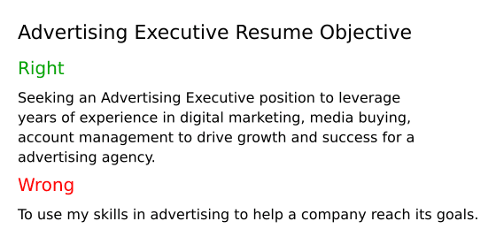Top 18 Advertising Executive Resume Objective Examples