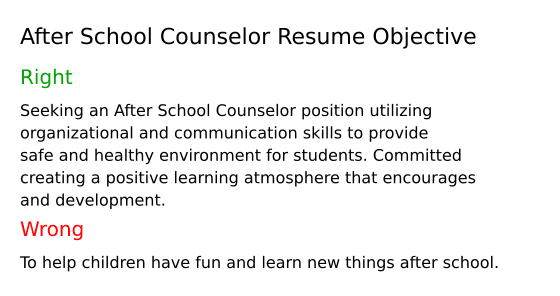 Top 18 After School Counselor Resume Objective Examples