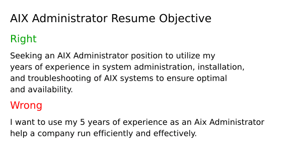 Top 18 Aix Administrator Resume Objective Examples
